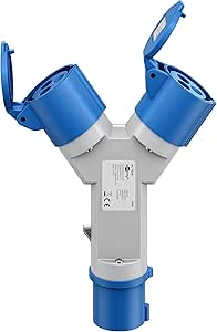 goobay 76236 Caravan CEE Plug to 2 x CEE Female Portable Adapter with ...