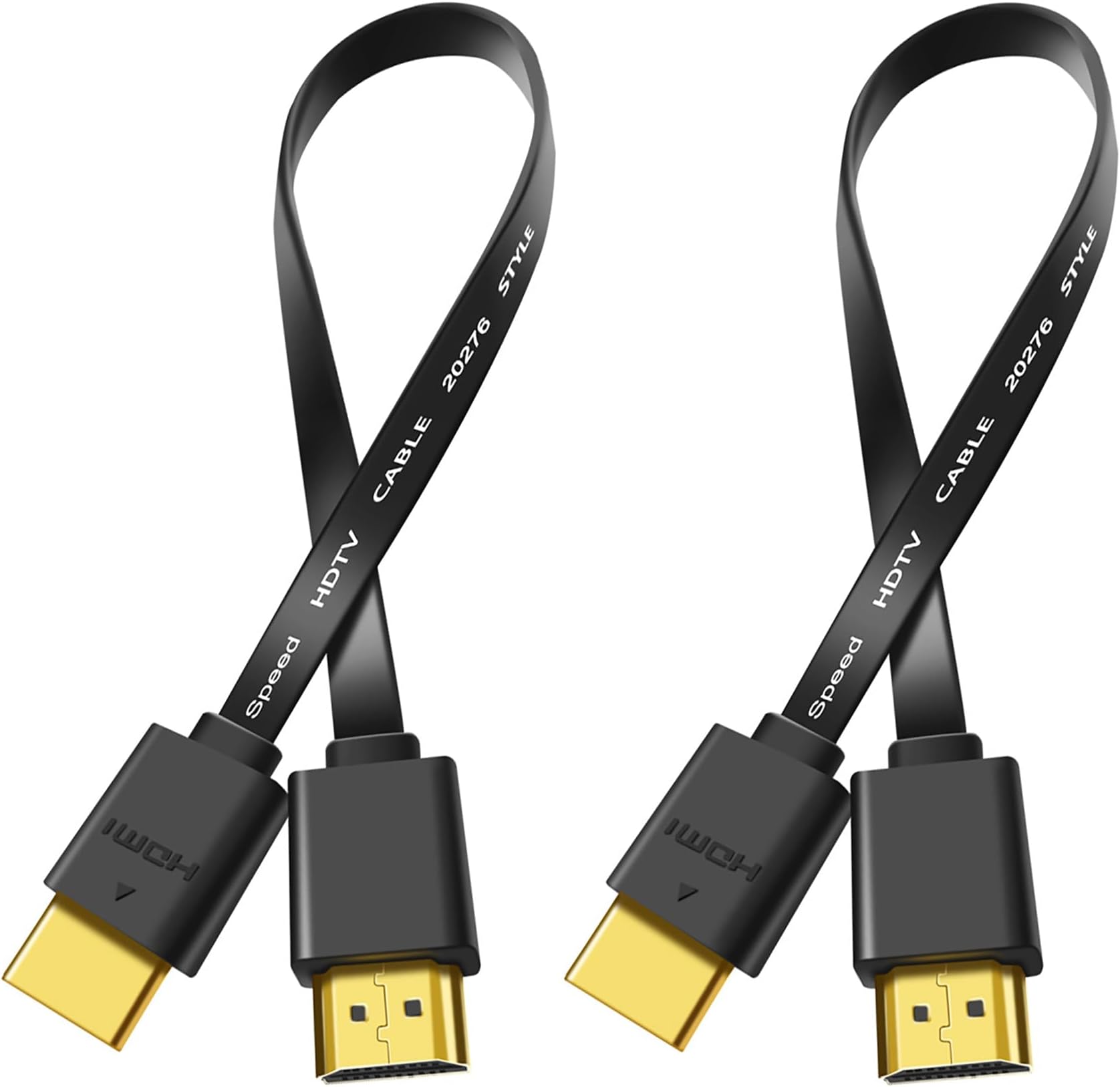 tunghey 2Pack Short HDMI Cable 0.3M, Flexible & Super Slim HDMI Male to ...