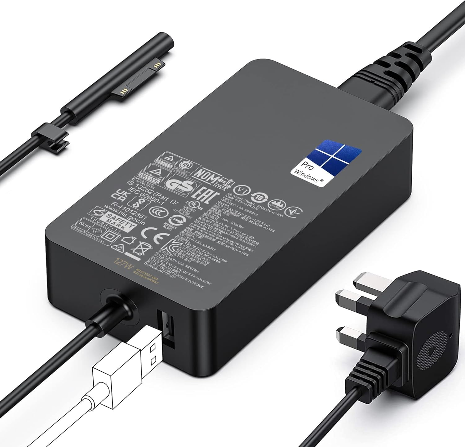 127W Surface Charger Compatible with Microsoft Surface Book 3/2/1 ...