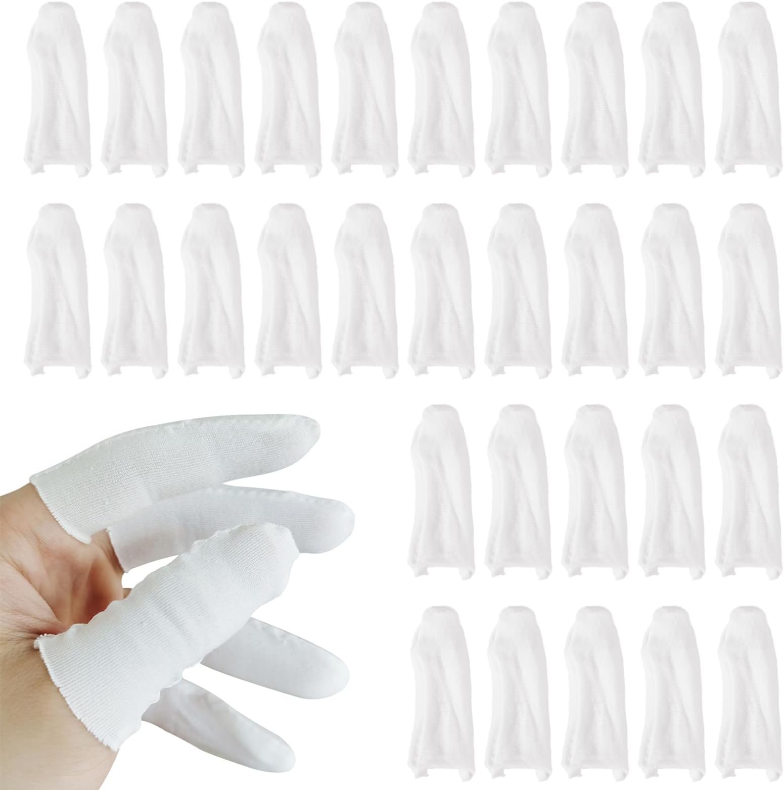 Amazon.com: 100 Pieces Cotton Finger Cots - Cloth Finger Sleeves, Large ...