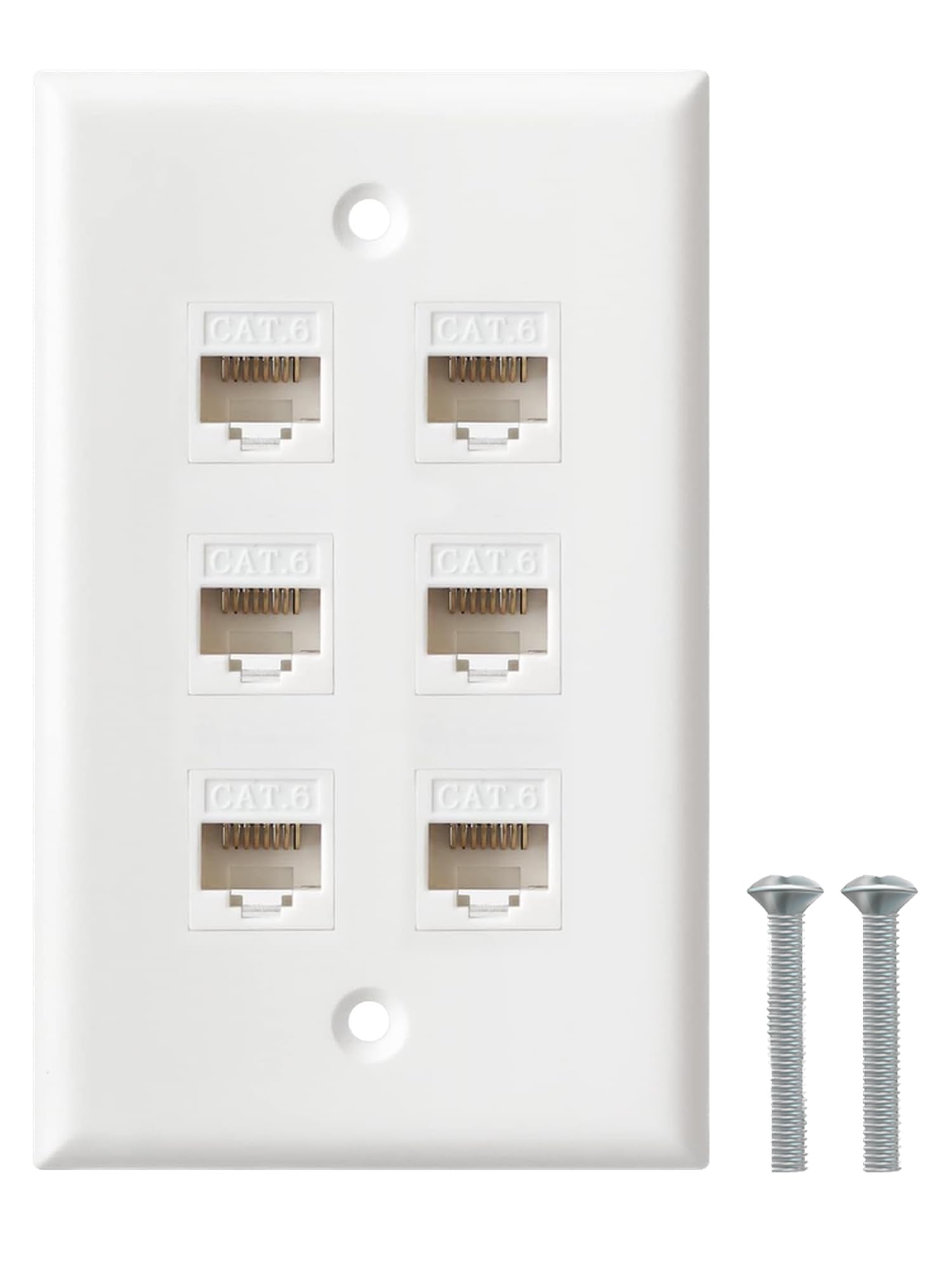 Amazon.com: BNPUHIU Ethernet Wall Plate | 6 Port Cat6 Keystone Female ...