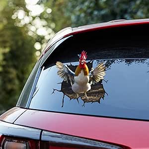 Amazon.com - Chicken Car Decals - Funny Chicken Vinyl Decal Stickers ...