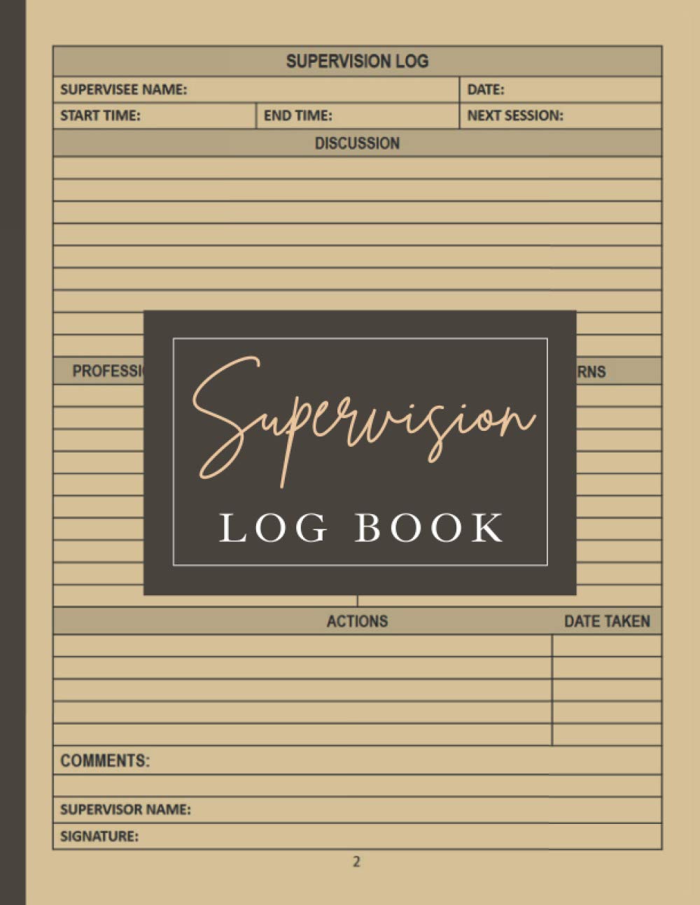 Supervision Log Book: Training Monitoring Planner Notebook Gift for ...