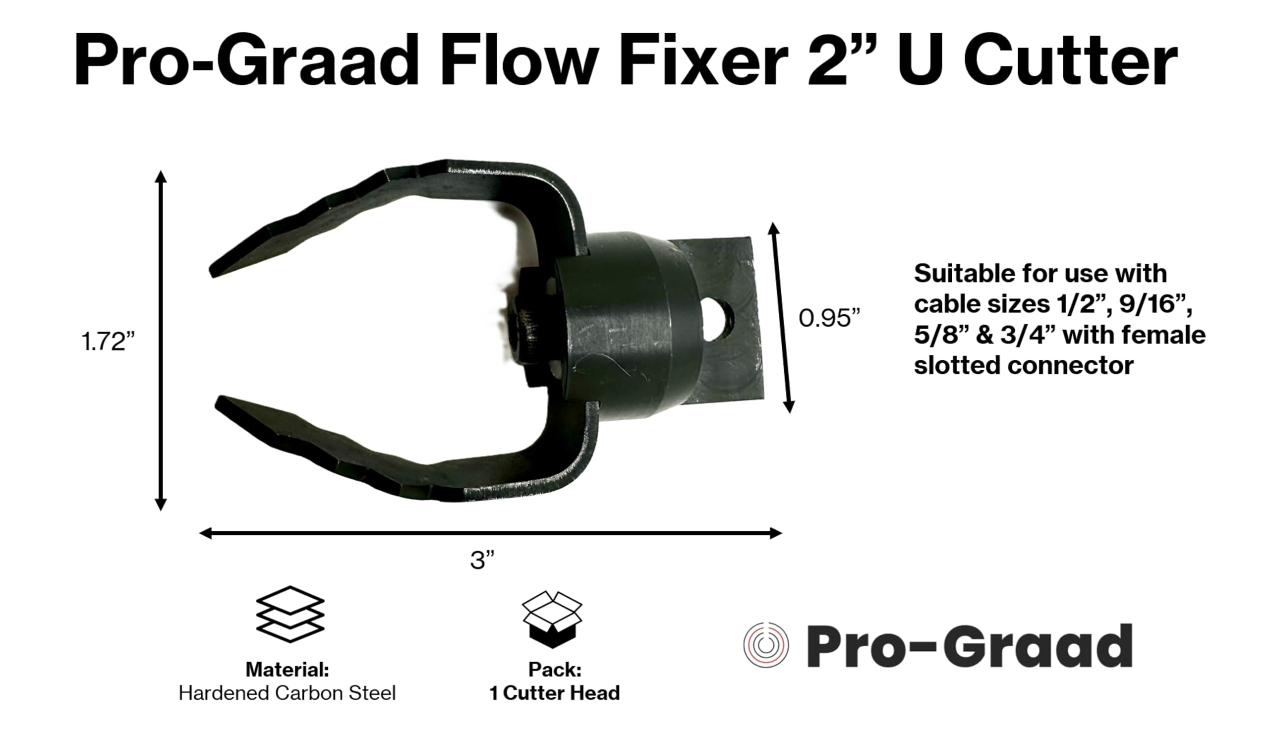 Pro-Graad Flow Fixer Drain Cleaner Plumbing Snake Cutter Head | eBay