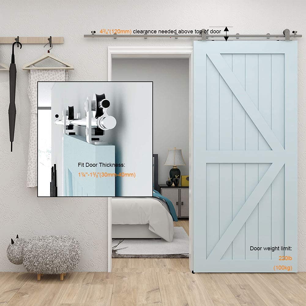 Snapklik.com : TSMST 9FT Sliding Barn Door Hardware Kit, Top Mount ...