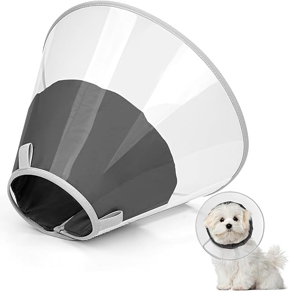 Supet Dog Cone Collar to Stop Licking, Clear Elizabeth Recovery Collar ...