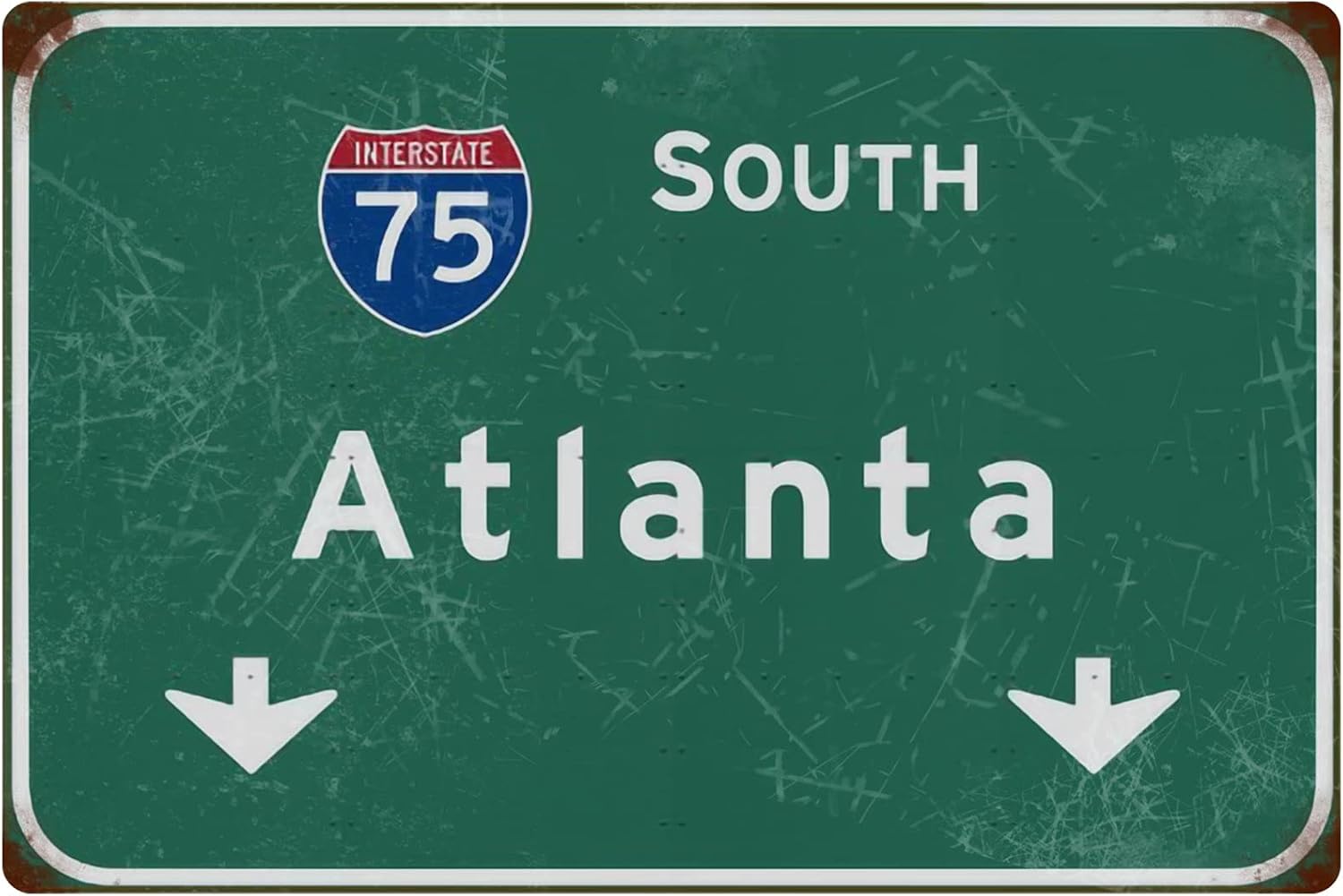 Amazon.com: Bakaevsm Tin Retro South Atlanta Interstate 75 Direction ...