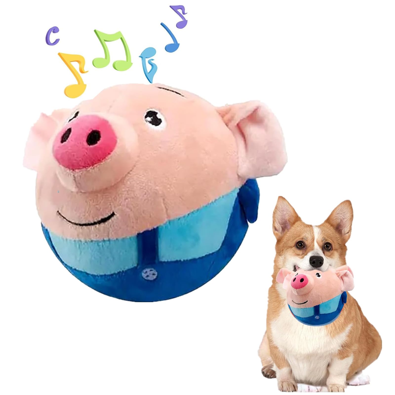 Moving Dog Toy, Interactive Dog Pig Toy Pet Bouncing Balls USB ...
