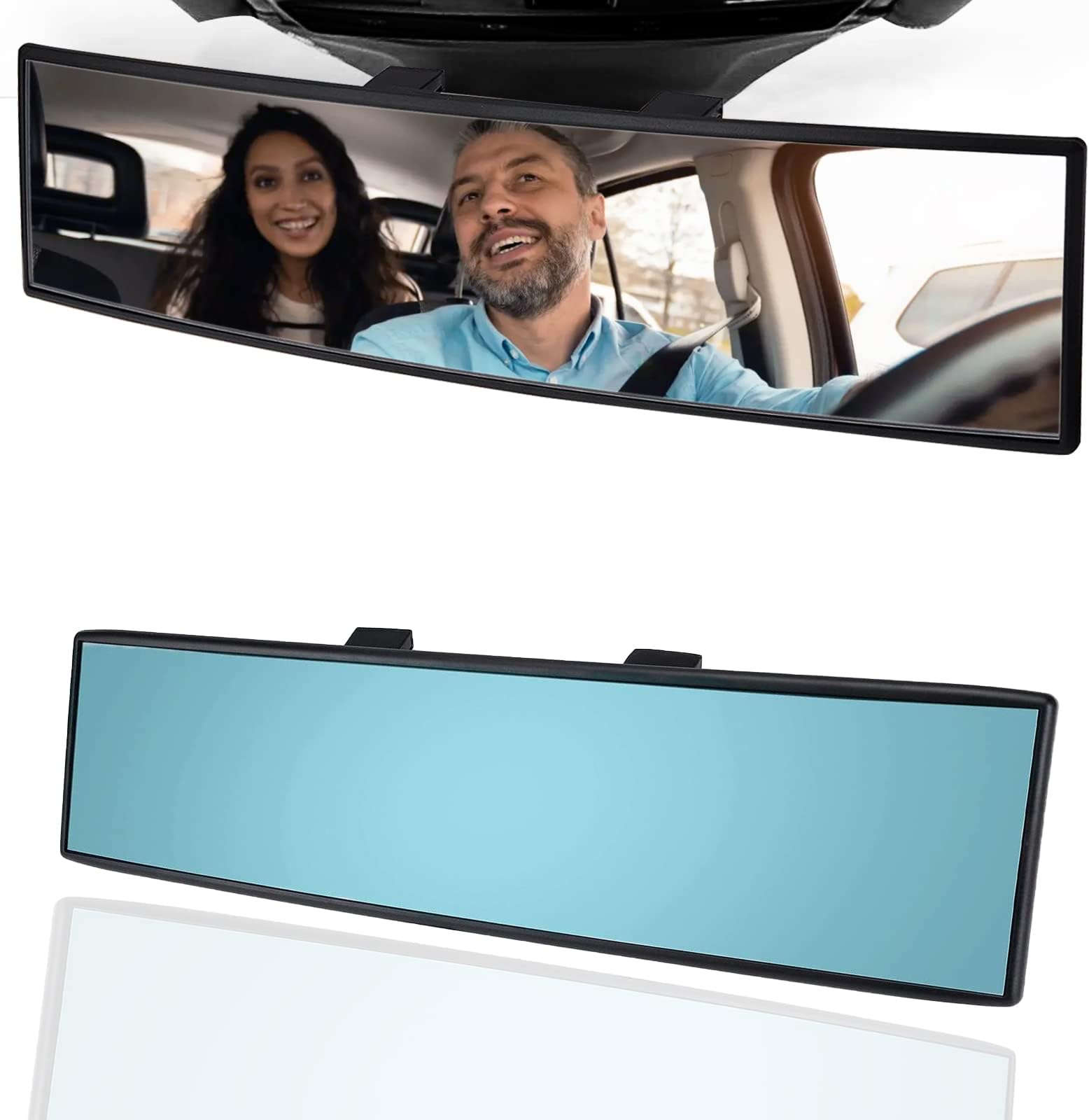 Amazon.com: Car Rearview Mirror, 12 Inch Panoramic Wide Angle Anti ...
