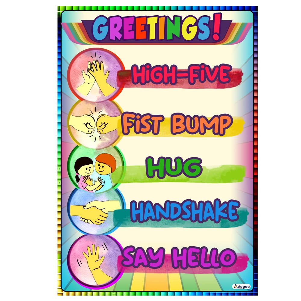 Amazon.com: ADOGEO Greetings Poster for Classroom Must Haves Poster for ...