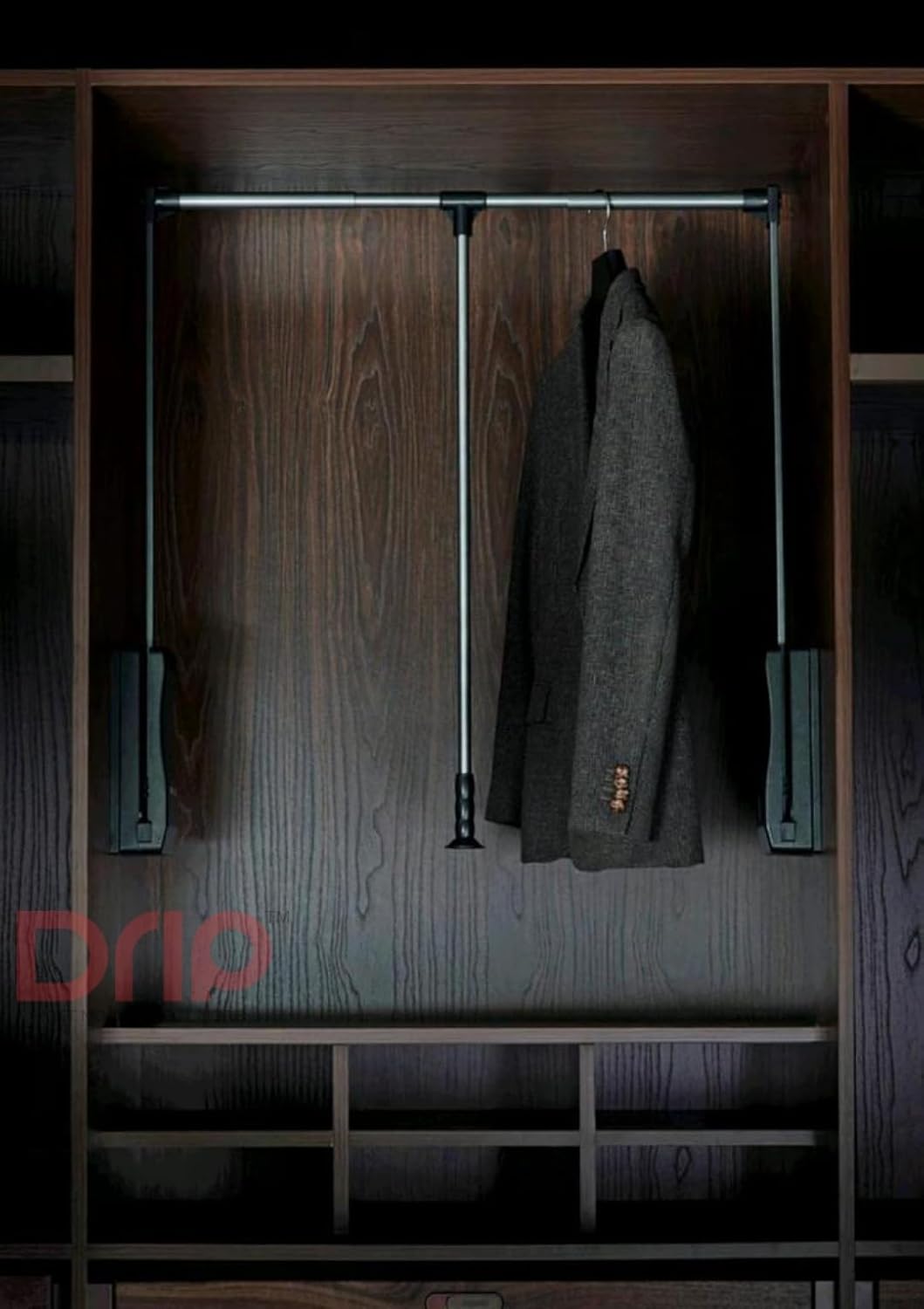 DRIP Lift Up Soft Close Pull Down Closet Rods, Adjustable Wardrobe Rail ...