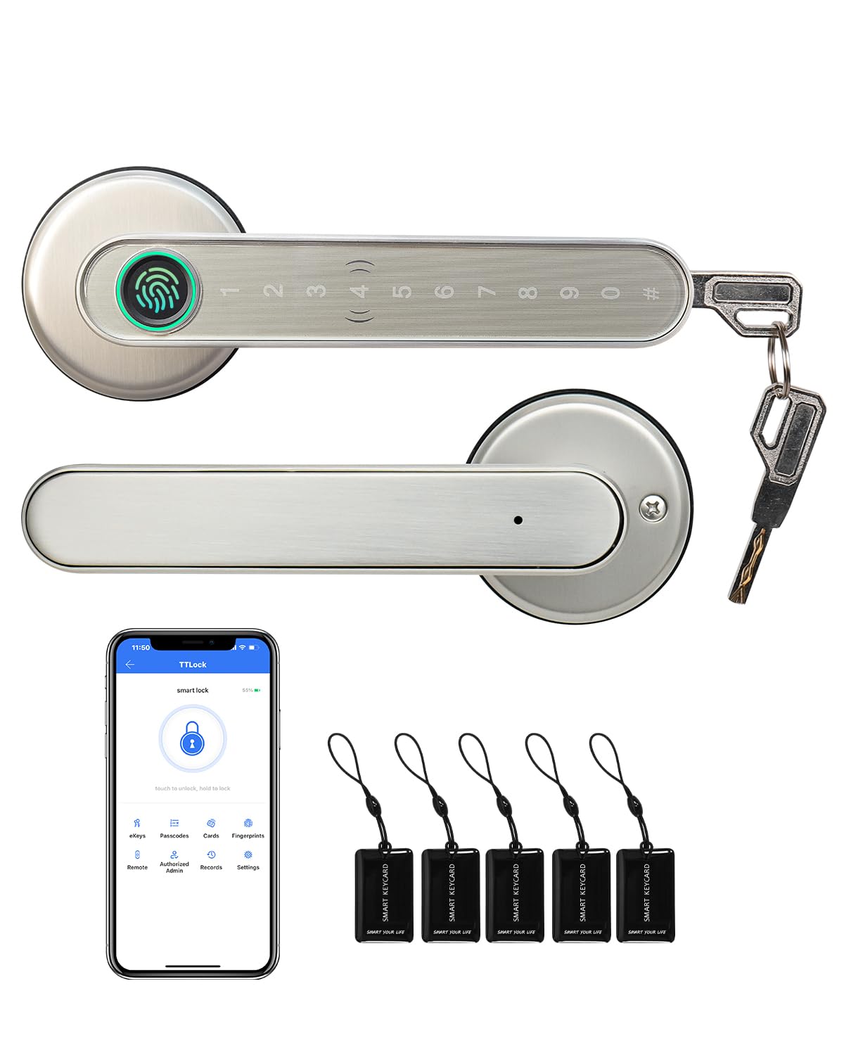 [2024 New] Smart Lock Fingerprint Door Lock TTLock Door Lock Keyless ...