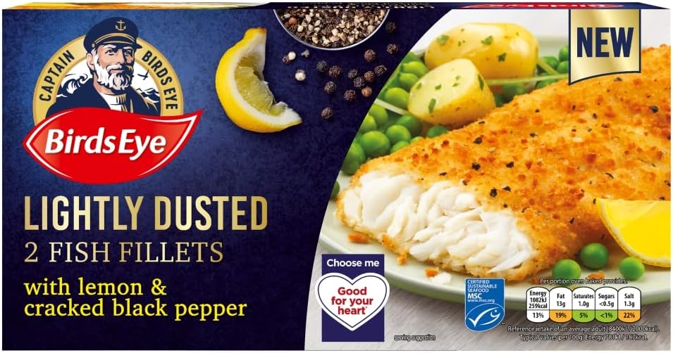 Birds Eye 2 Lightly Dusted Fish Fillets With Lemon & Cracked Black ...