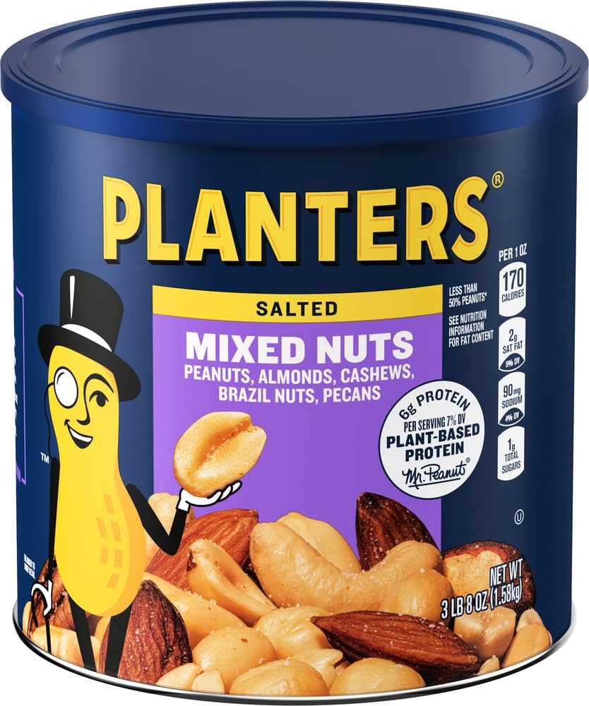 Amazon.com : PLANTERS Salted Mixed Nuts, Party Snacks, Plant-Based ...