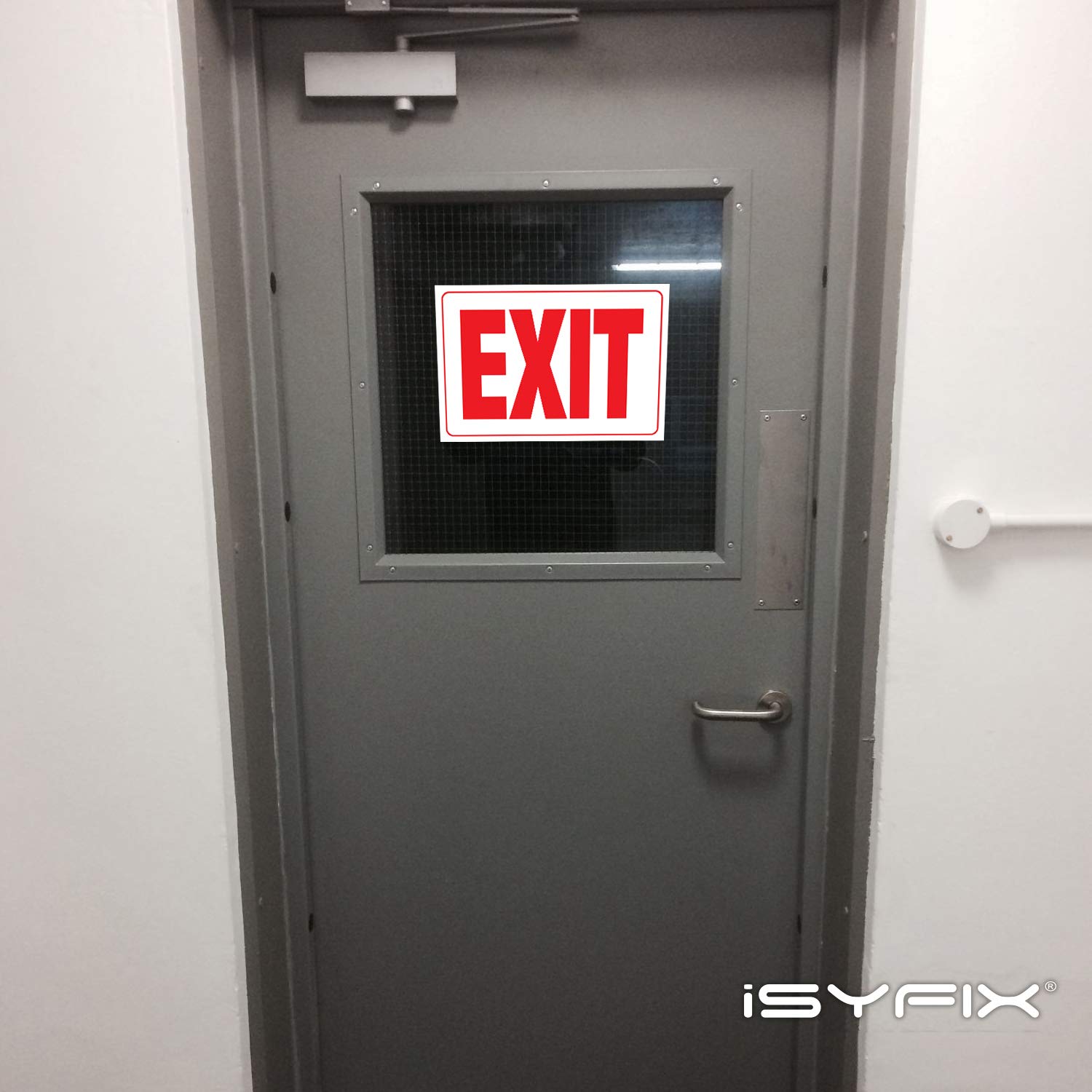 Snapklik.com : iSYFIX Exit Signs Stickers 2 Pack 10x7 Inch Premium Self ...