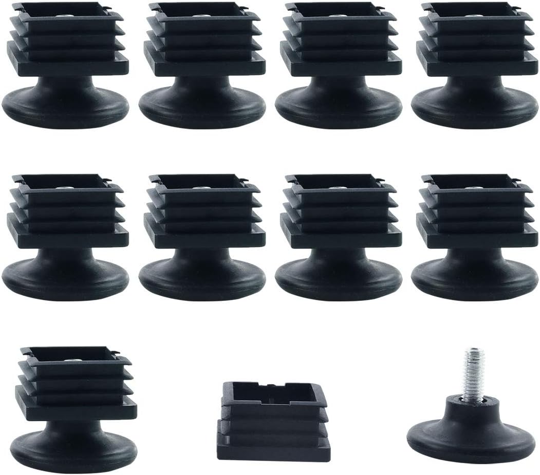 uxcell Adjustable Leveling Feet 38 x 38mm Square Inserts Furniture ...