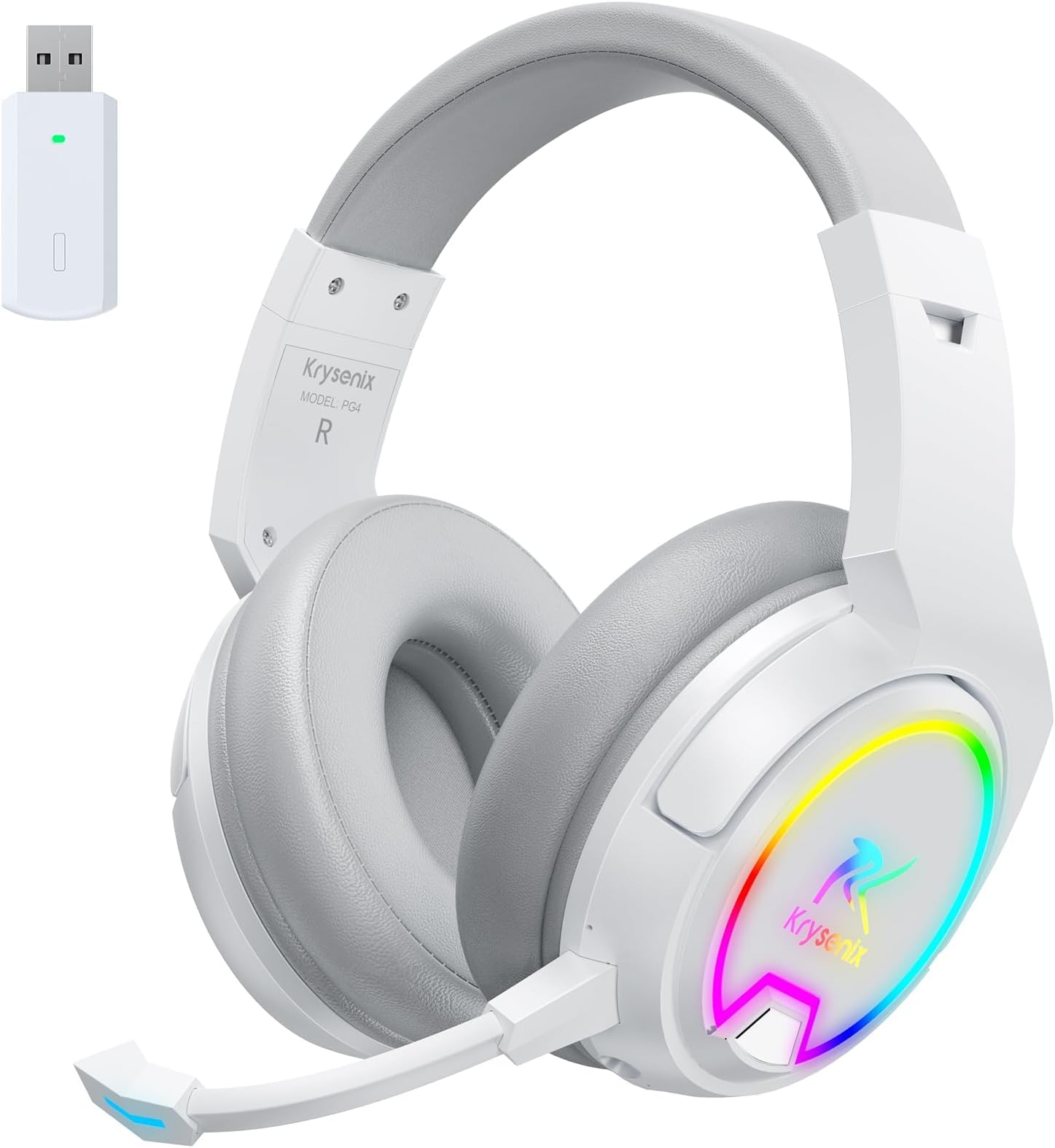 Krysenix PG4 RGB Wireless Gaming Headset for PS4, PS5, PC - 2.4GHz 7.1 Surround Sound, Bluetooth ...
