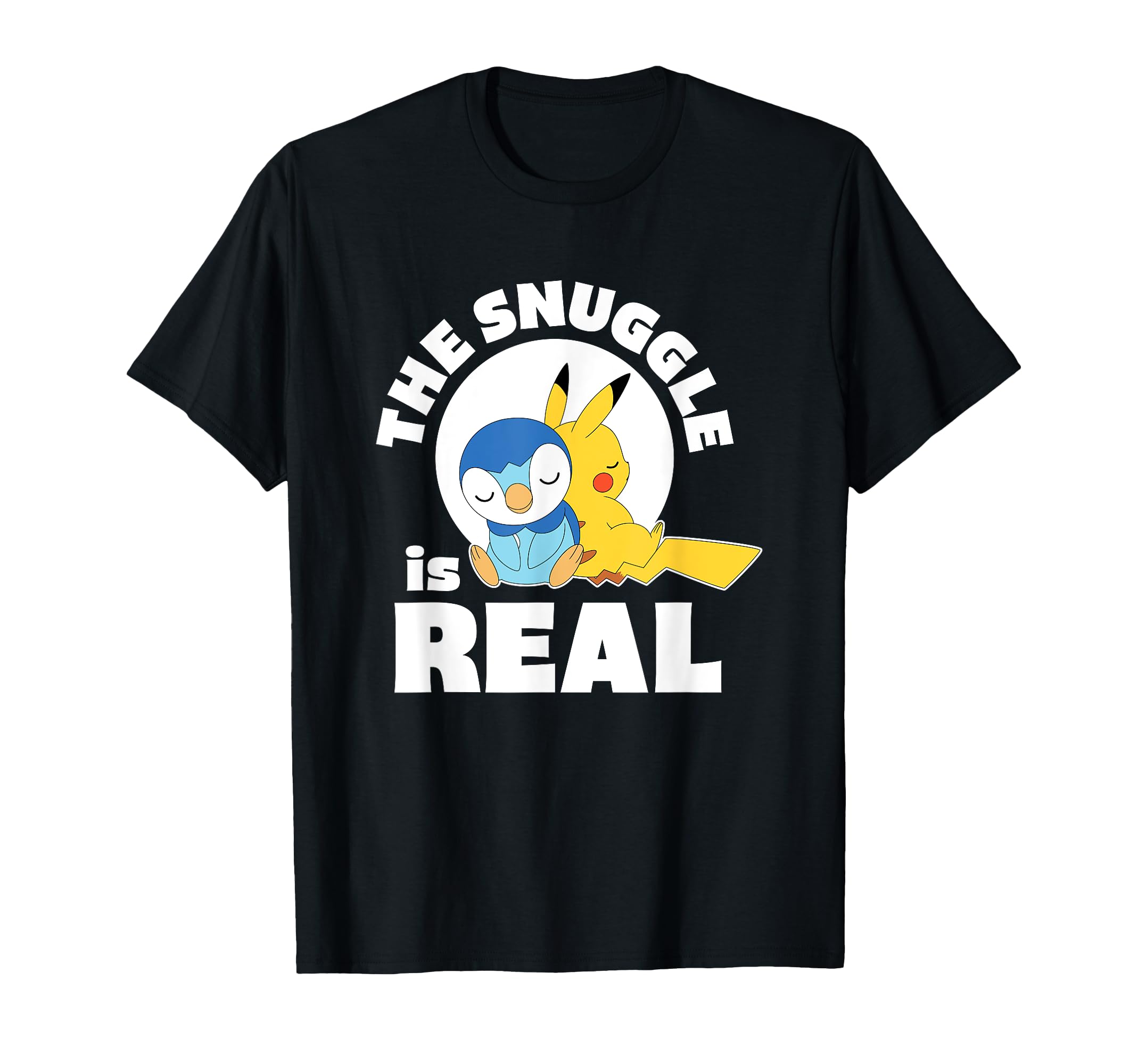 Amazon.com: Pokémon - The Snuggle Is Real Pikachu & Piplup T-Shirt ...