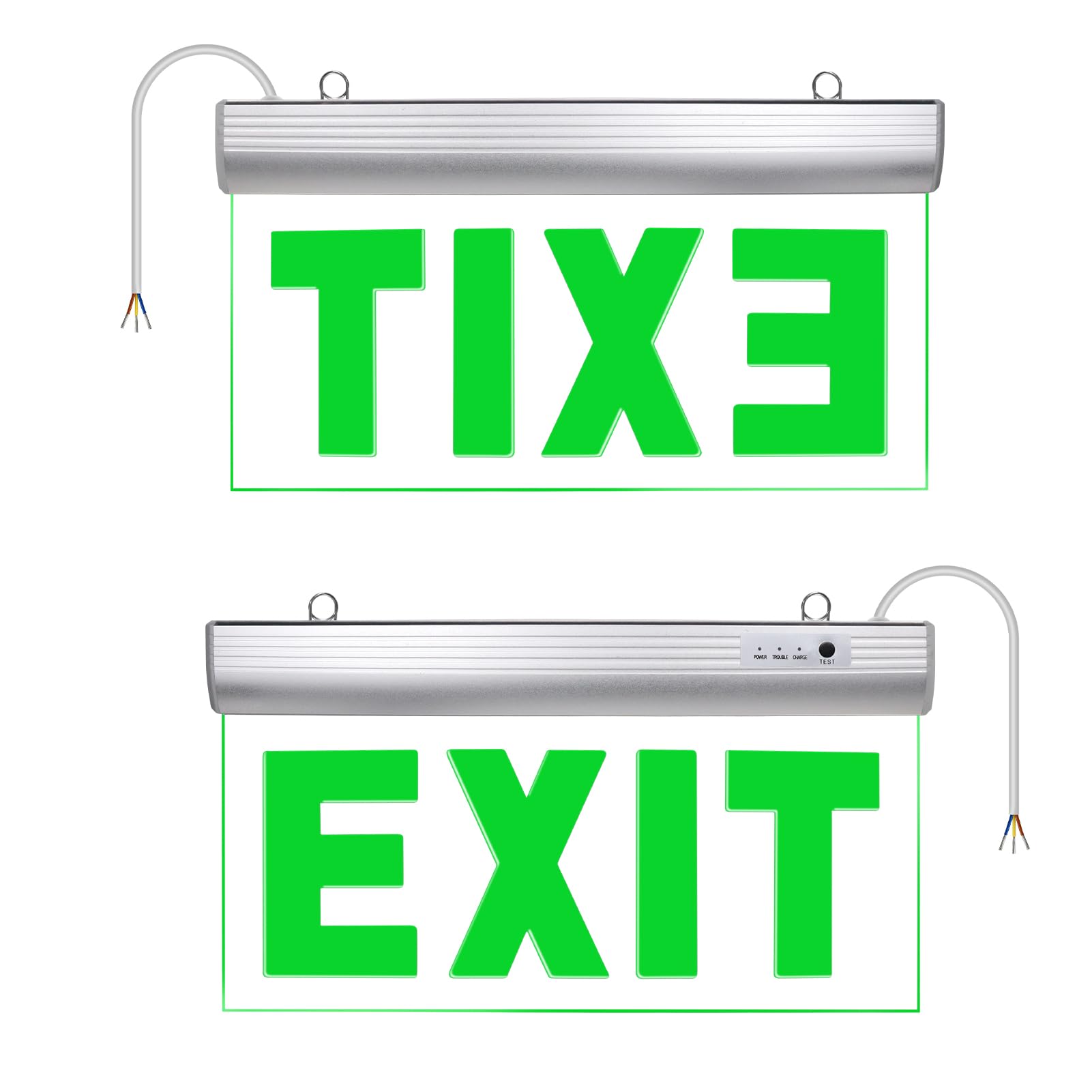 Snapklik.com : LEDLampsWorld Green LED Edge Illuminated Exit Sign ...