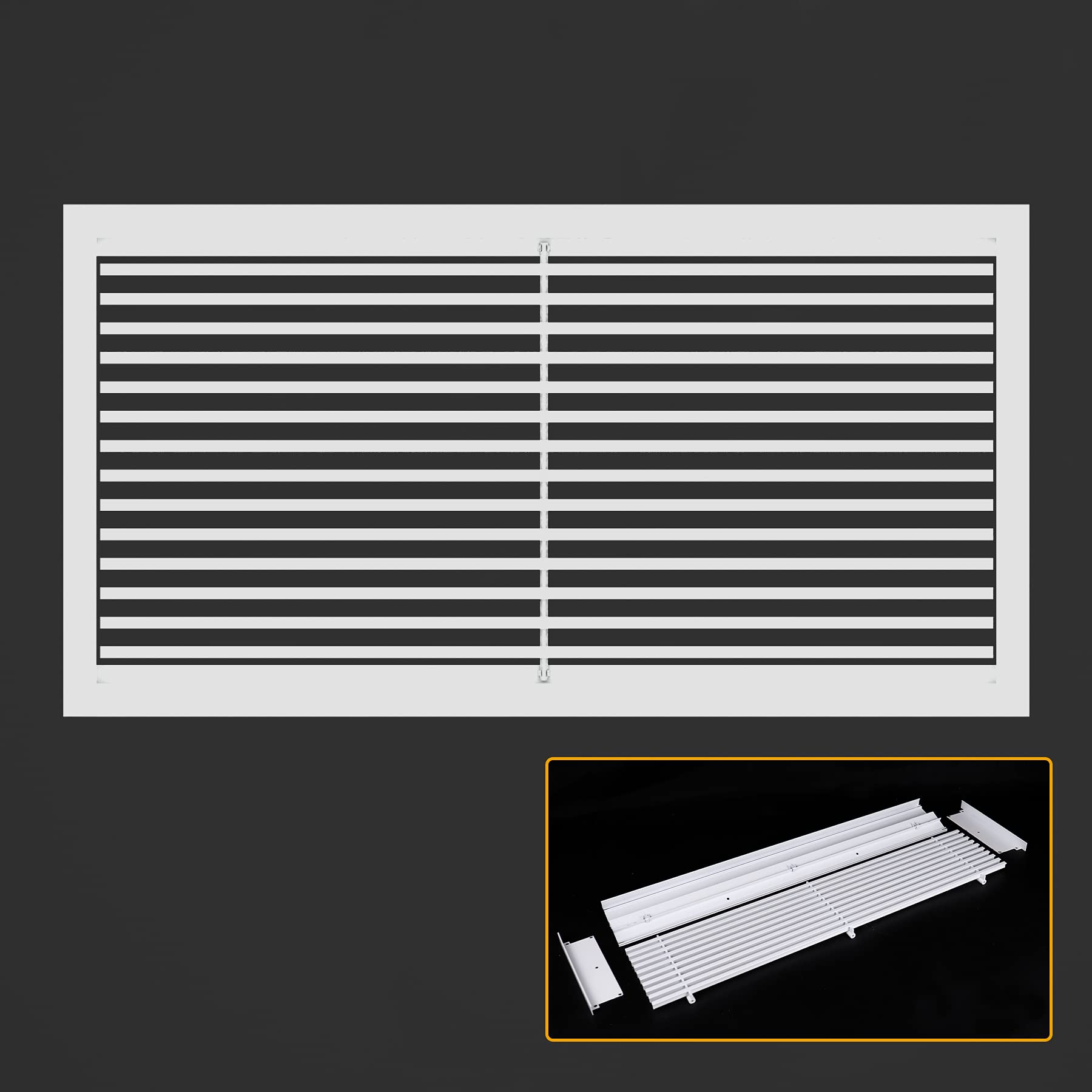 Buy LBG Products 16" X 8" Air Grille, Aluminum Linear Bar Grilles ...