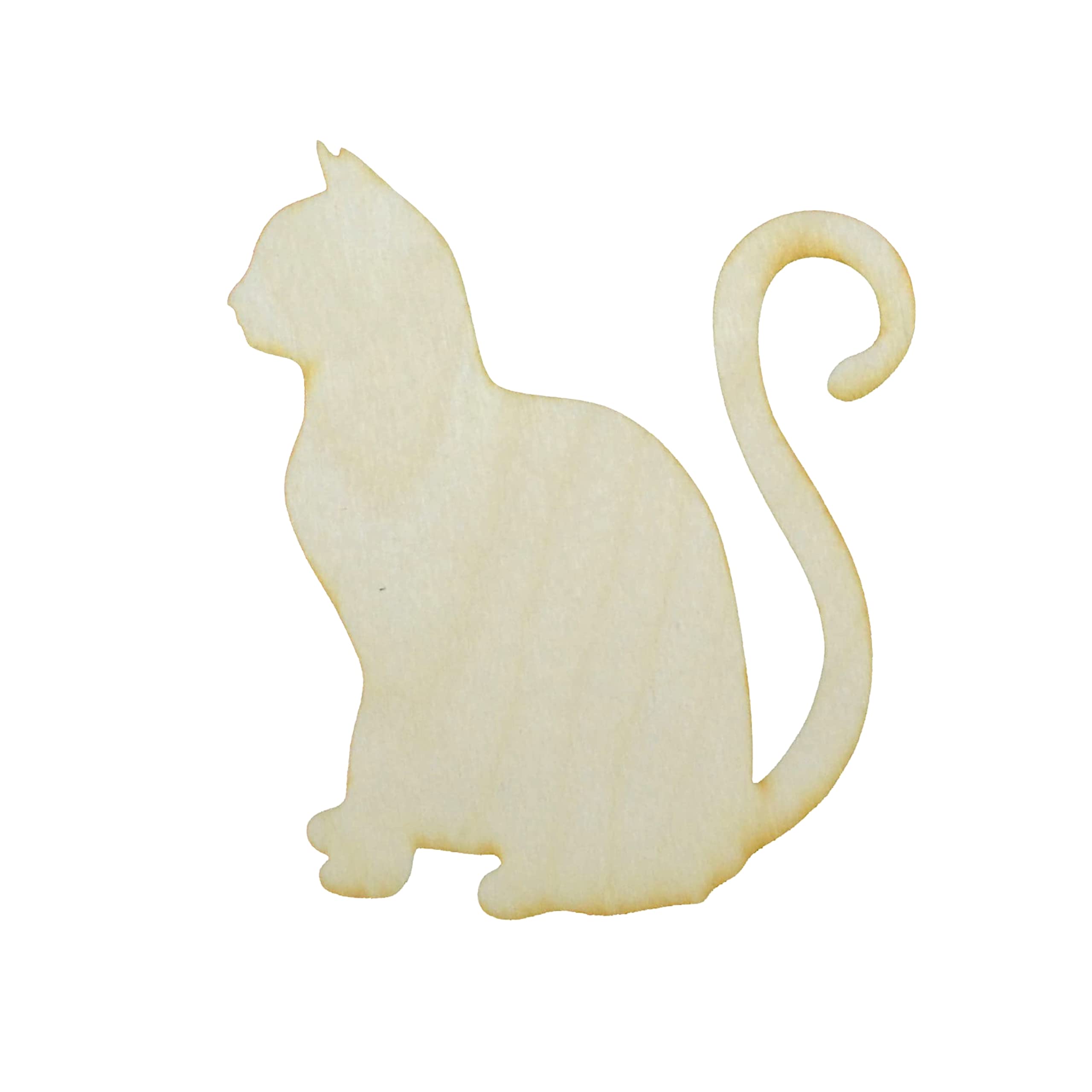 Amazon.com: Unfinished Sitting Cat Wood Cutout Available in a Variety ...