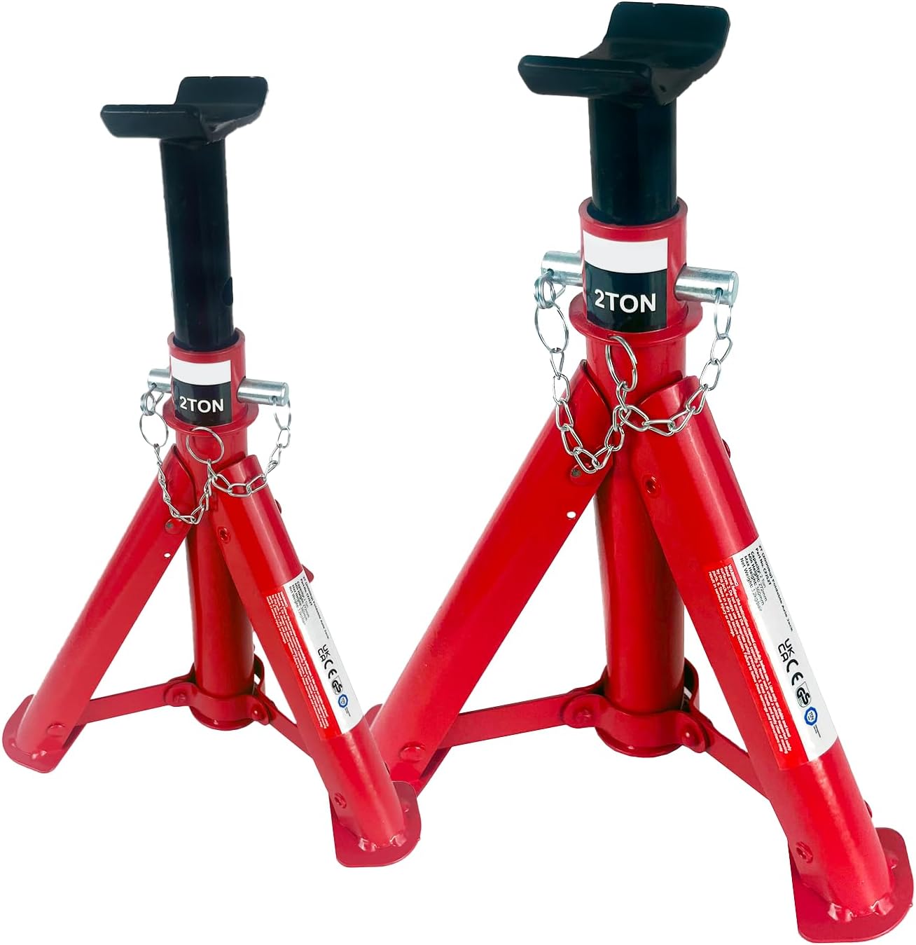Simply Auto 2T Foldable Jack Stand Pair CFJS2T (2 Tonne, 2000kg), Red ...