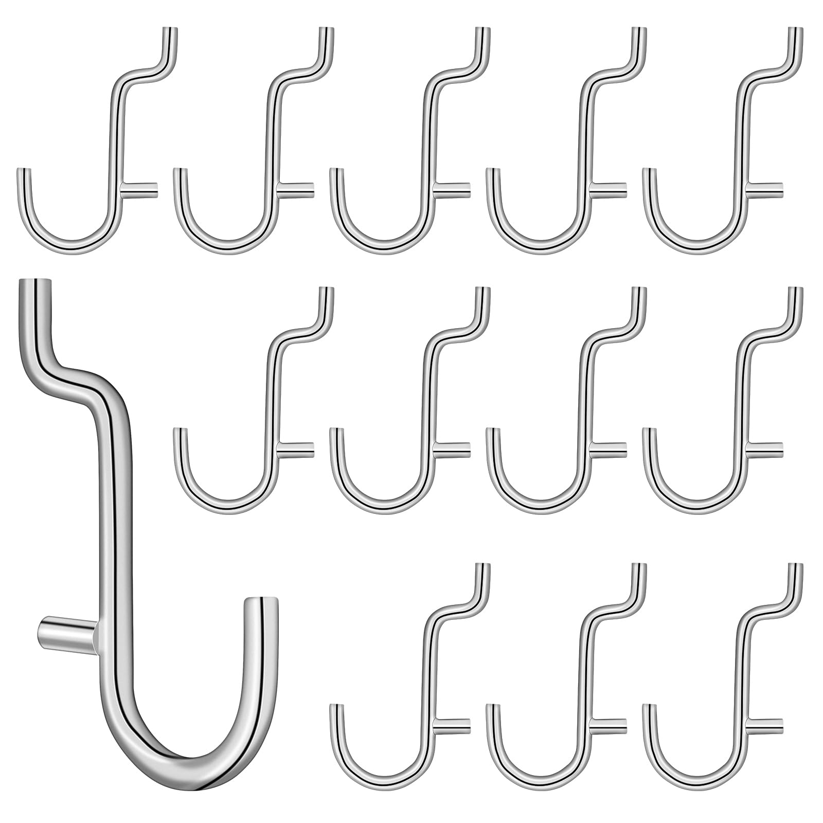 Amazon.com: Baluue 20pcs Metal Pegboard J Hooks Stainless Steel Peg ...