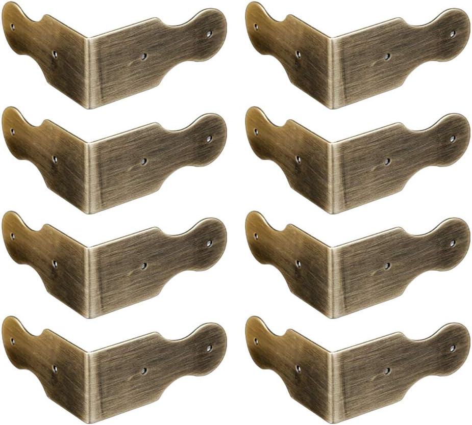Amazon.com: Tiazza 8Pcs Pure Brass Box Corner Protector Corner Braces ...