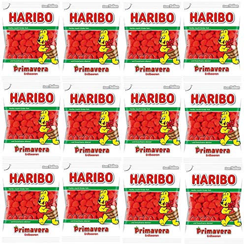 12 Tüten Haribo Erdbeeren a 200g (12x200g) Primavera : Amazon.de ...