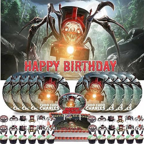 Amazon.com: Choo Choo Charles Party Supplies Birthday Decorations ...