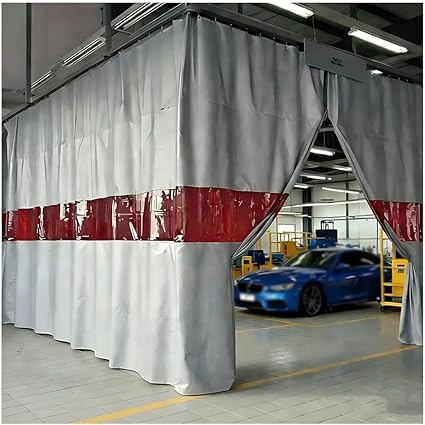 Flame Retardant Welding Screen with Viewing Window - Industrial Hanging ...