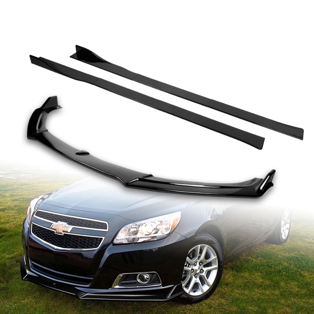 Bumper Lip Chevy Malibu 2013-2018 Front - Glossy Black ABS Splitter ...