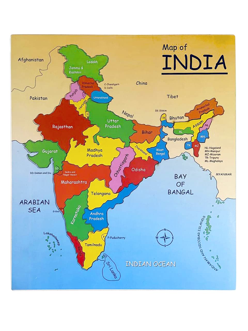 Shree Hans Fashion Wooden Educational India Map Fun Learning Puzzle ...