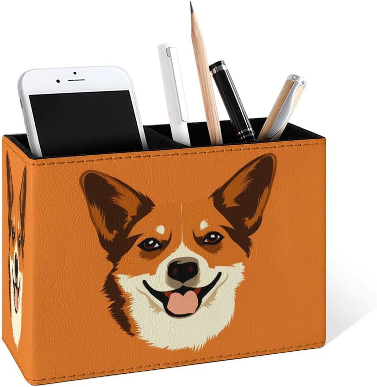 Amazon.com: Famame Orange Corgi Dog Head Pencil Holder for Desk ...