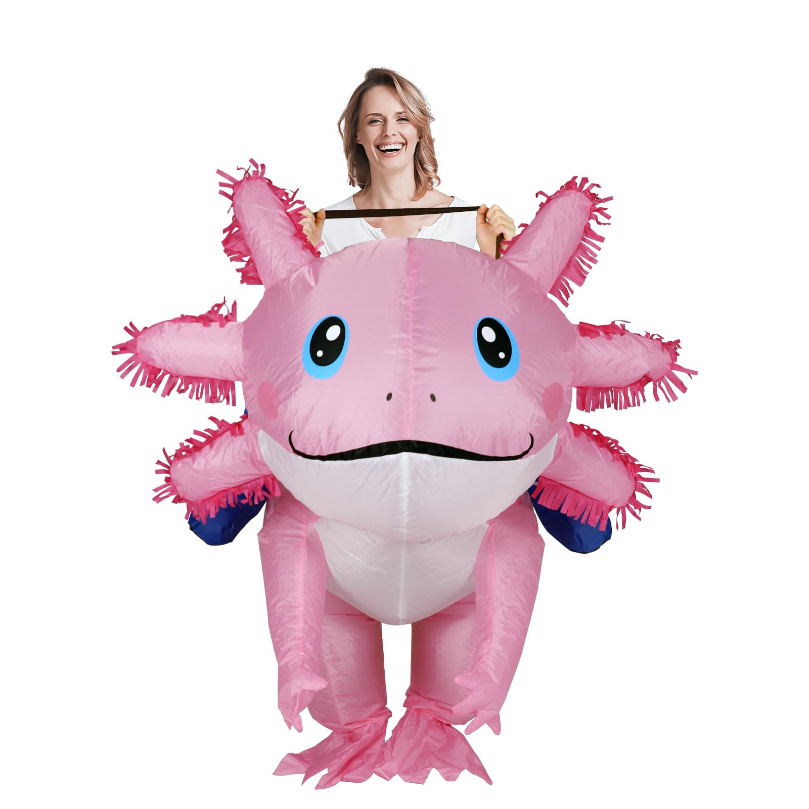 Amazon.com: WUEURU Axolotl Inflatable Costume Halloween Blow Up Costume ...