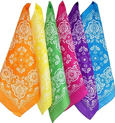 Amazon.com: Petulia Neon Polyester Bandanas, 12 - Pieces : Clothing ...