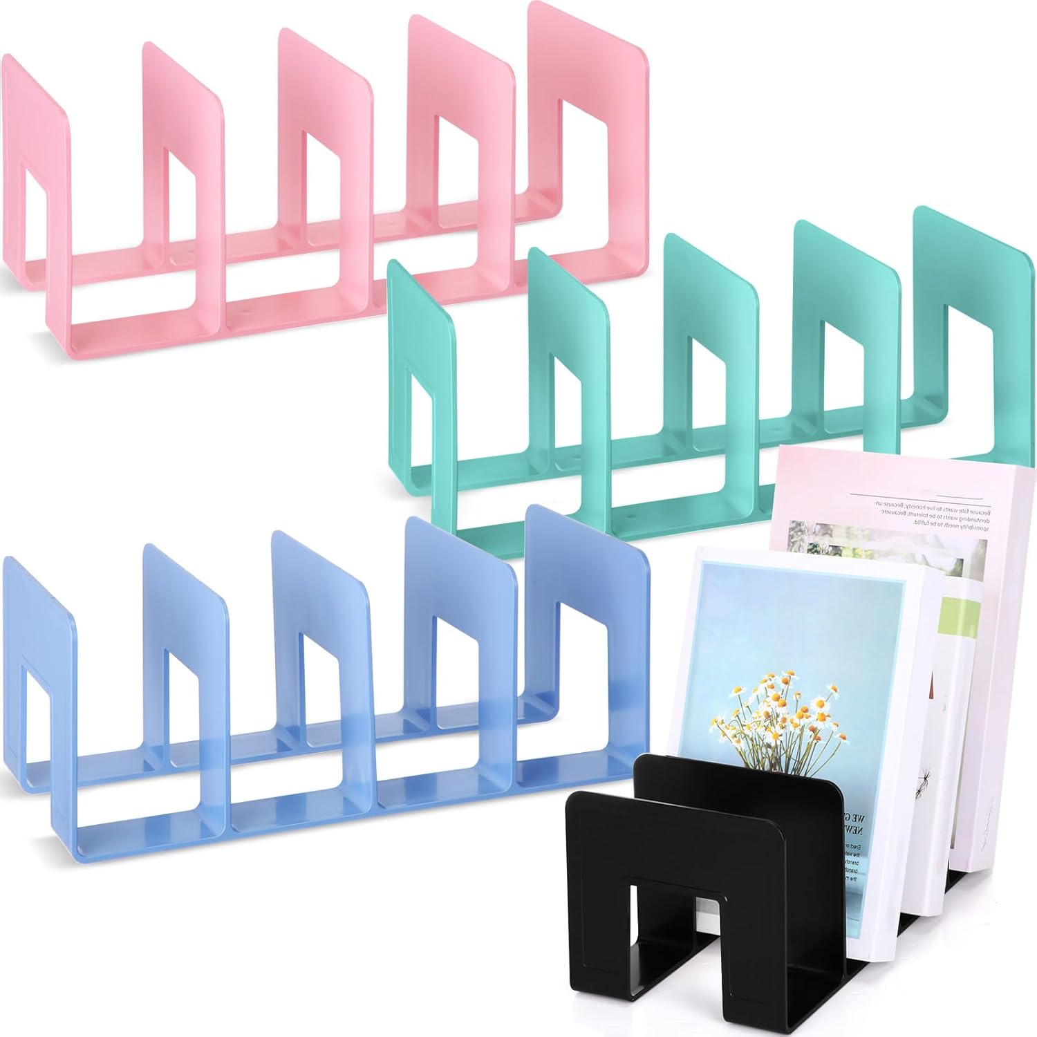 Amazon.com : Jetec 4 Pcs Acrylic File Organizer Desk 4 Sections File ...