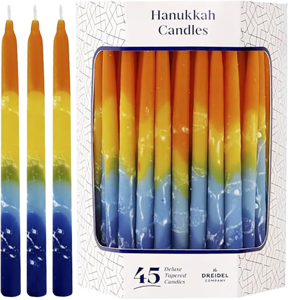 Amazon.com: Zion Judaica Deluxe Chanukah Candle Set Blaze of Fire 45 ...