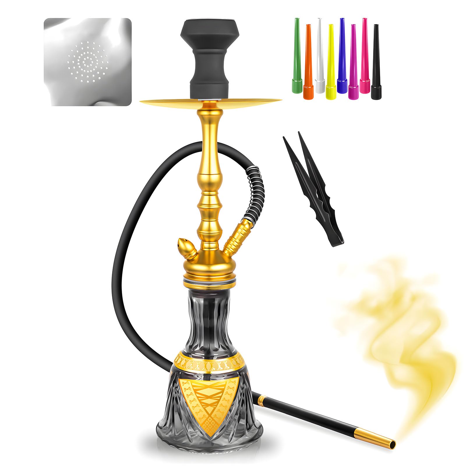 Amazon.com: 19'' Hookah Set Modern Aluminum Hookah Set With Everything ...