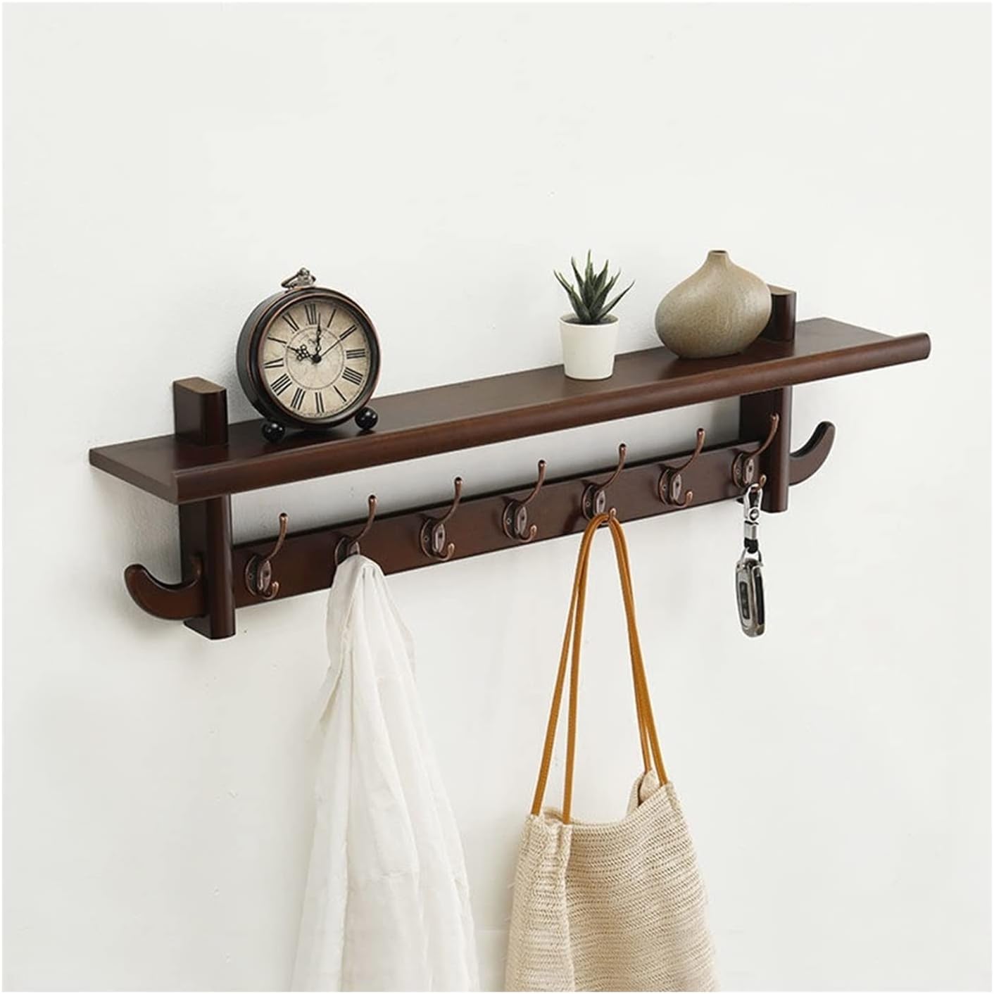 Amazon.com: Wall-Mounted Coat Rack Wall Mounted Coat Rack Hooks Wood ...