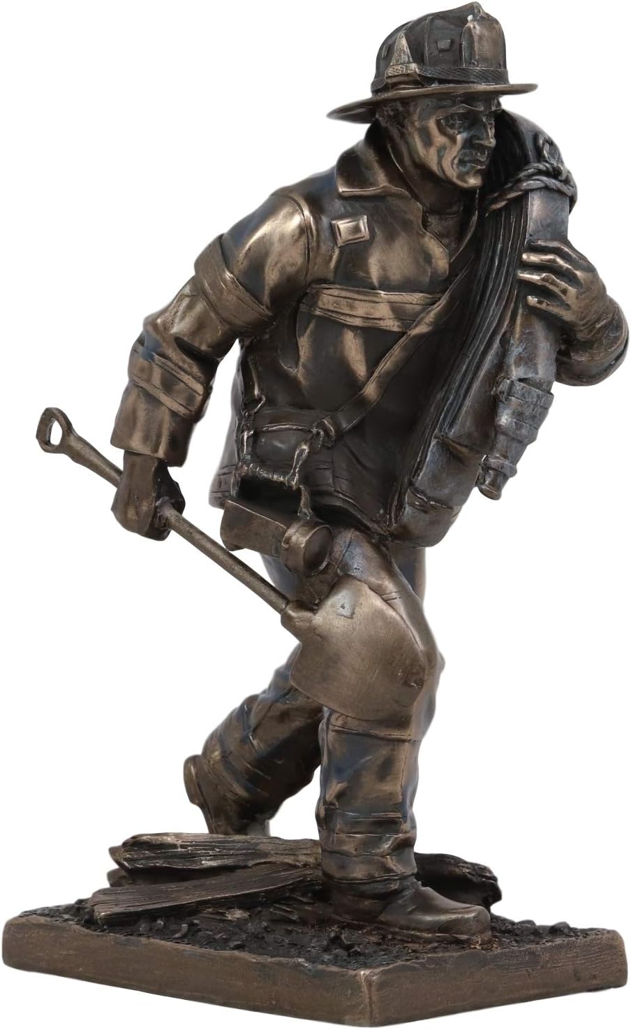 Amazon.com : Solid Rock Stoneworks Fireman Decorative Stone Statue 25in ...
