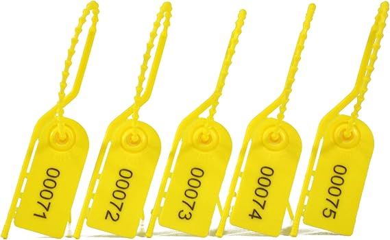 Amazon.com: 100 Numbered Plastic Security Seals Tamper Proof Tags Pull ...