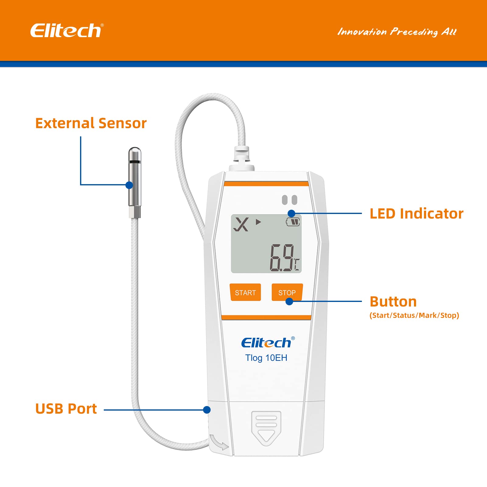 Snapklik.com : Elitech Tlog 10EH Digital Temperature Data Logger ...