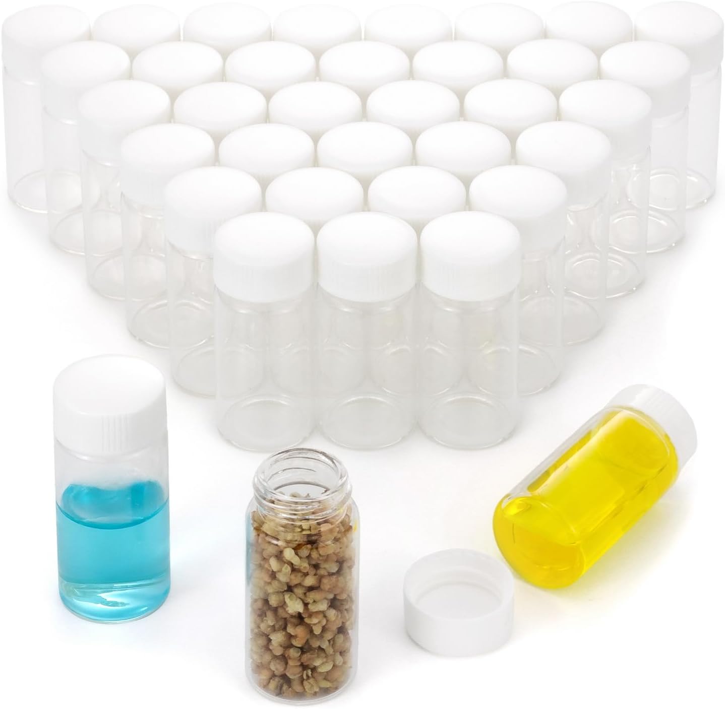 Amazon.com: Njvial 36Pcs 15ml Small Amber Glass Vials with Lids Lab ...