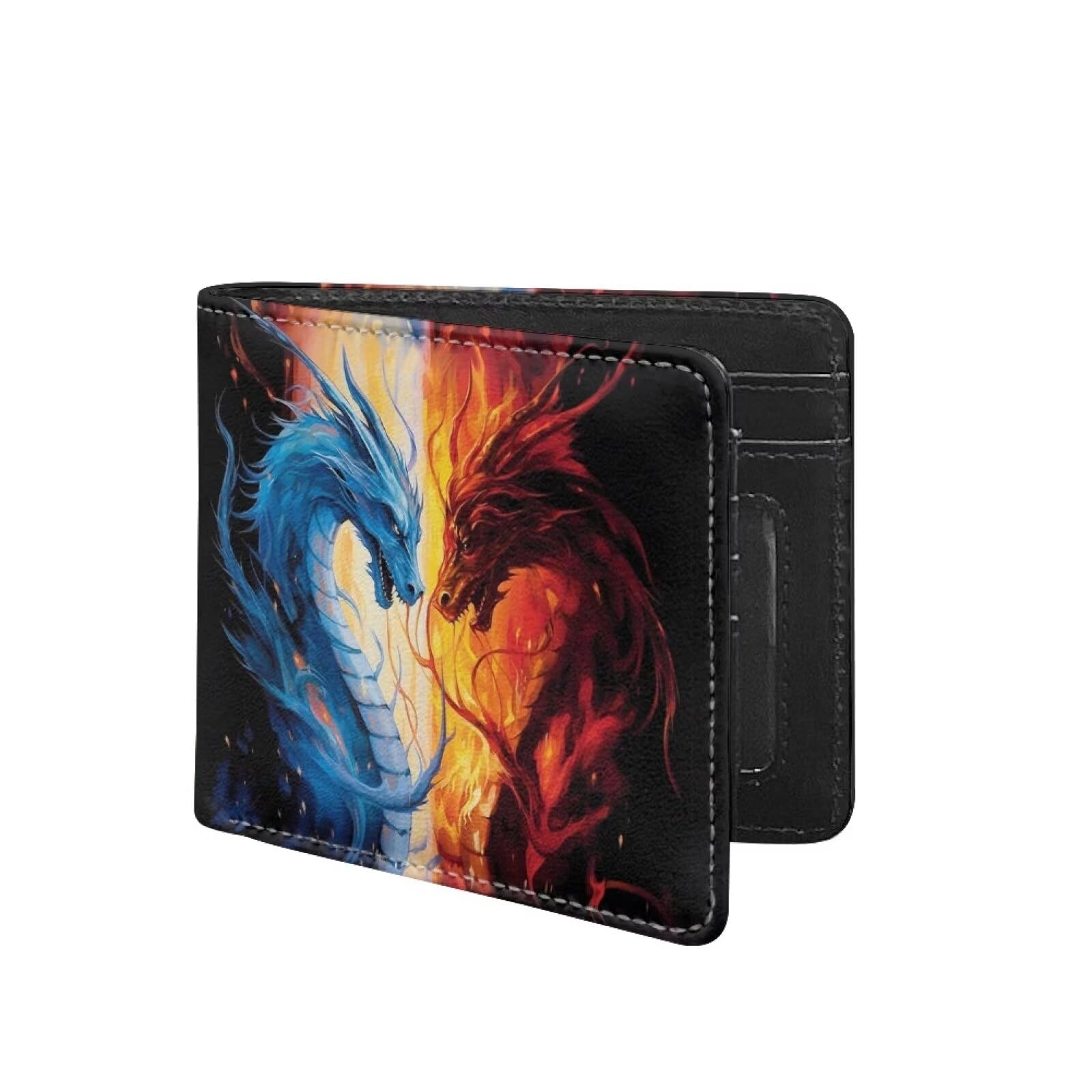 Amazon.com: HUIACONG Flame Dragon Wallet for Men Slim Leather Wallets ...