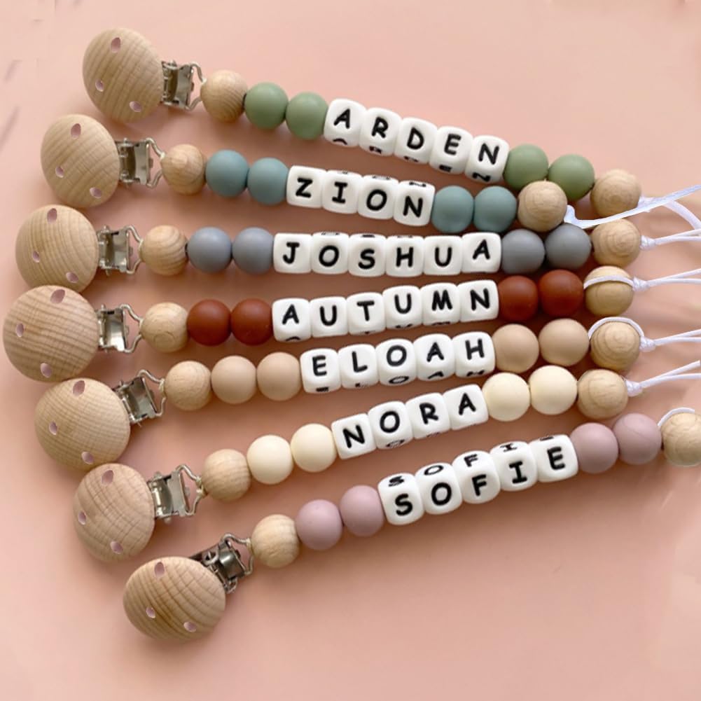 Amazon.com : Personalized Pacifier Clip with Name Baby Binky Clip ...