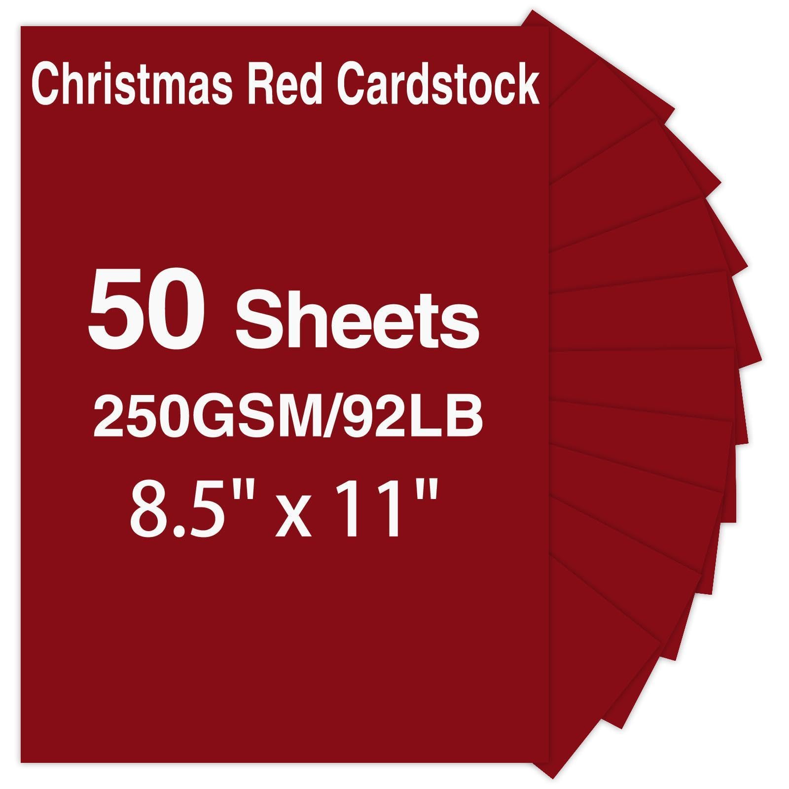 Amazon.com : Christmas Red Paper, KTFNOMES 50 Sheets 8.5 x 11 Red ...