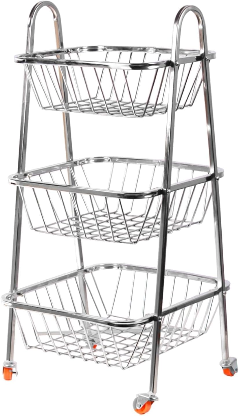 WayMore® Stainless Steel 3-Tier Rack Fruits & Vegetable Onion Trolley ...