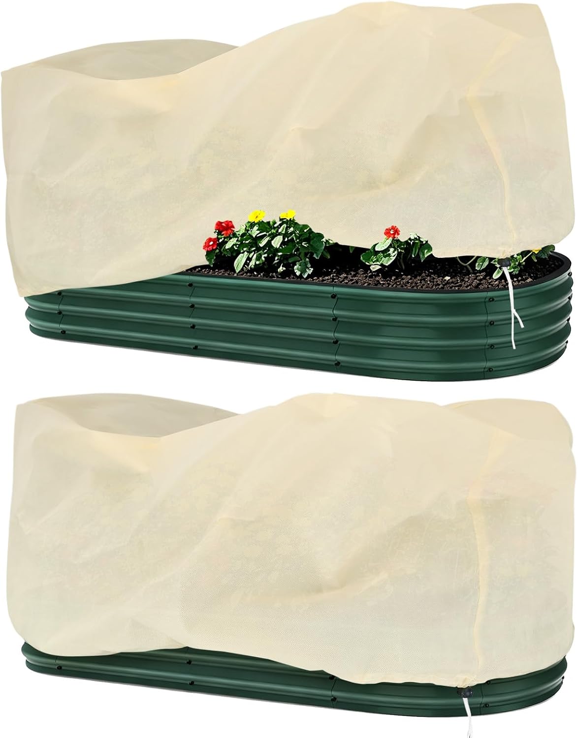 Amazon.com : Homoda Plant Covers Freeze Protection, 2 Pack Garden Covers for Raised Bed, Frost ...