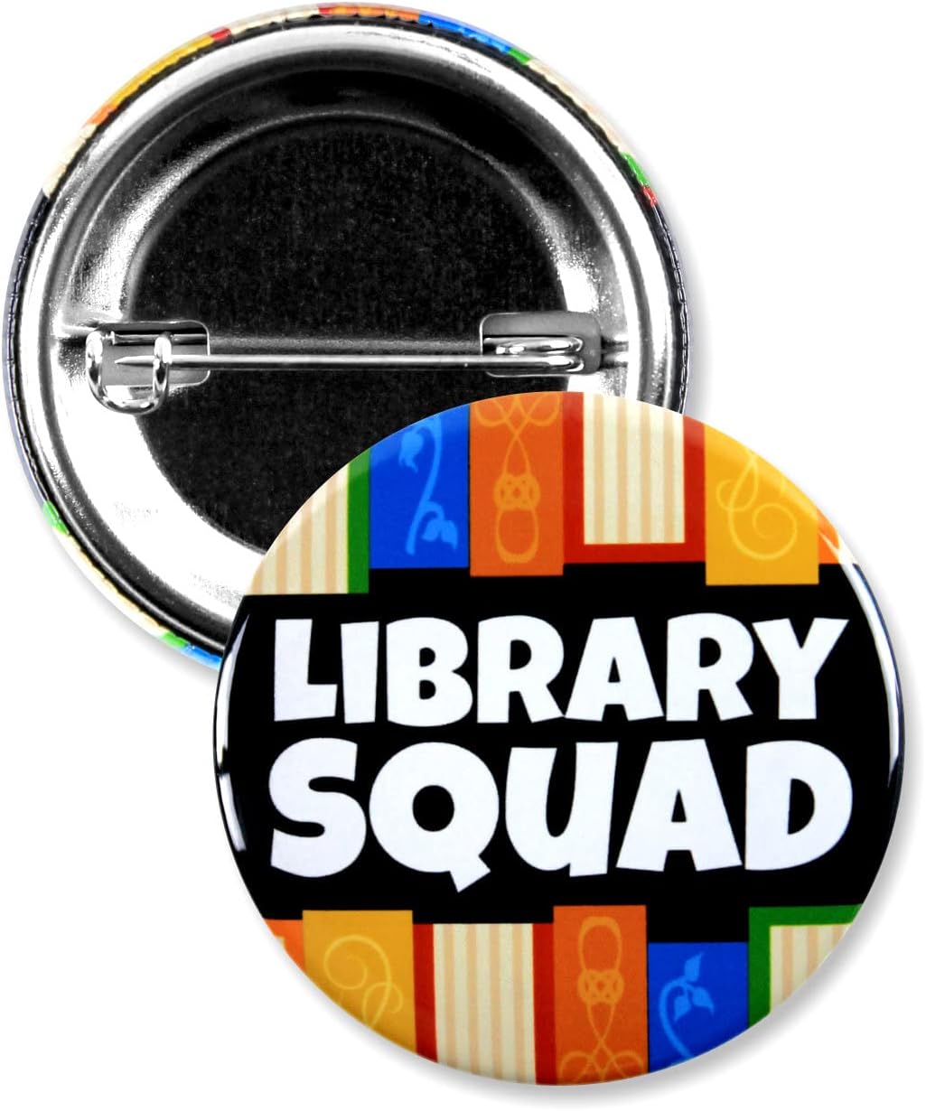 Amazon.com: 50 Pack - "Library Squad" Scholastic Pinback Button Badges ...